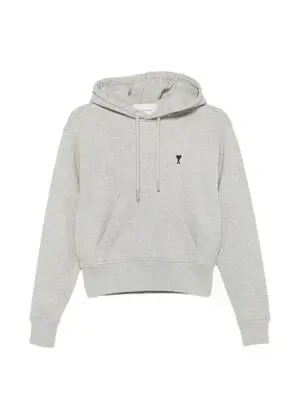 AMI Paris De Coeur Logo Hoodie - Grey