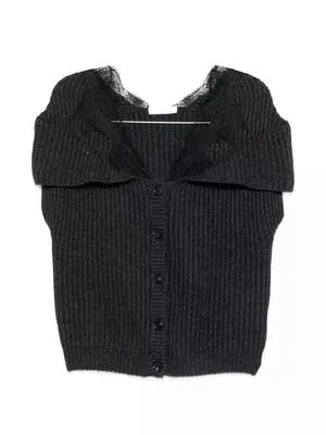 Liviana Conti Lace-trim Cardigan - Grey