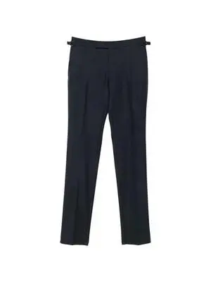 TOM FORD Shelton Check-pattern Trousers - Blue