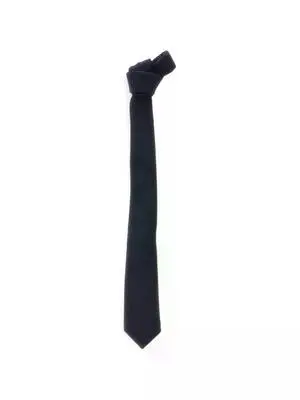 Burberry Check Wool Cashmere Tie - Blue