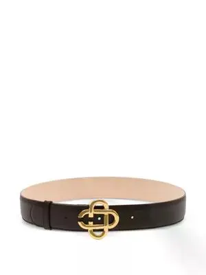 Casablanca Cc Interlocking-logo Buckle Leather Belt - Brown