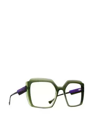 CAROLINE ABRAM Philomene Geometric-frame Glasses - Green