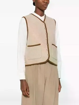 MOISMONT Contrast-trim Sleeveless Cardigan