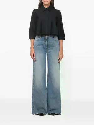 Elisabetta Franchi Pleated Cropped Shirt