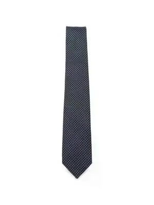 BARBA NAPOLI Micro-pattern Silk Tie - Blue