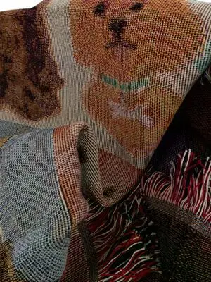 CARNE BOLLENTE Graphic-print Fringed Blanket