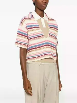 N°21 Crochet-knit Striped T-shirt