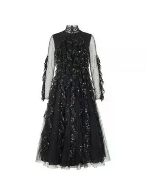 Valentino Garavani Sequin-embellished Ruffled Midi Dress