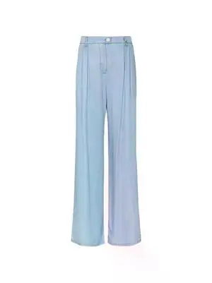 GAELLE PARIS Pleated Wide-leg Jeans - Blue