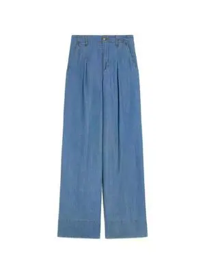 PENNYBLACK Pleated Wide-leg Jeans - Blue