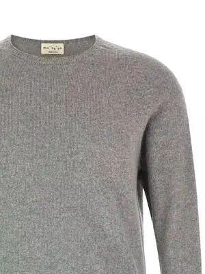 MA'RY'YA Raglan-sleeve Side-slit Sweater - Grey