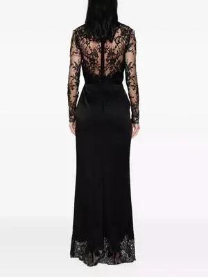 Elie Saab Lace-panelled Floor-length Maxi Dress