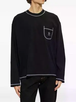 Versace Embroidered-logo Stretch Cotton Jersey T-shirt