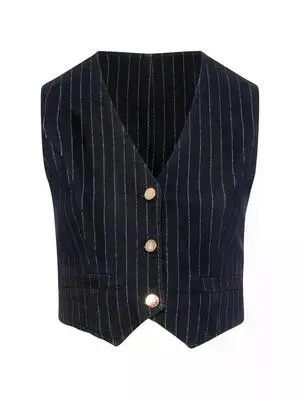 FRACOMINA Pinstripe Denim Waistcoat - Blue