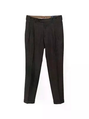 BERWICH Barber Long Pleated Tailored Trousers - Brown