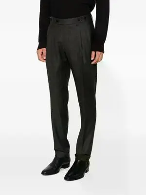 BERWICH Barber Long Pleated Tailored Trousers