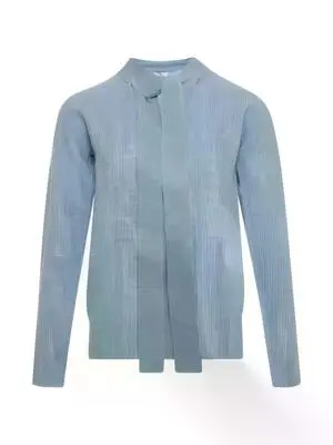 FRACOMINA Pussy-bow Ribbed-knit Sweater - Blue