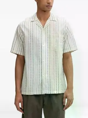 Marc O'polo Stripe-print Short-sleeved Shirt - Neutrals