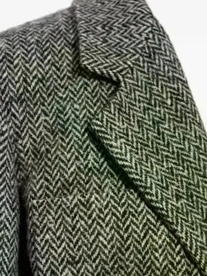 Valentino Garavani Herringbone-pattern Faux-fur-trim Coat