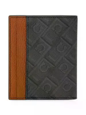 FERRAGAMO Monogram Credit Card Holder - Black