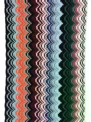 Missoni Zigzag-knit Fringed Scarf - Blue