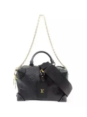 LOUIS VUITTON Petite Malle Souple Empreinte-monogram Shoulder Bag - Black