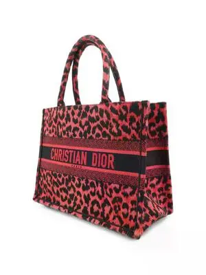 Dior Medium Book Tote Leopard-print Tote Bag