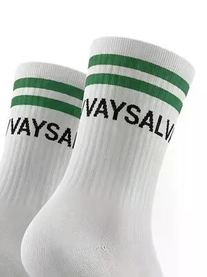 Valentino Garavani Intarsia-knit Logo-print Socks - White