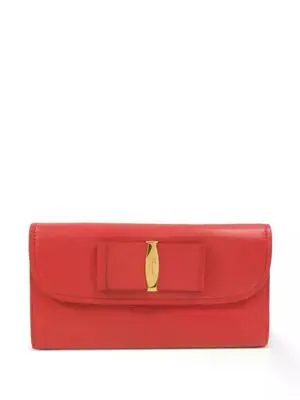 FERRAGAMO Vara Bow Leather Wallet - Red