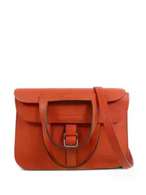 Hermès Mini Halzan Leather Shoulder Bag - Orange
