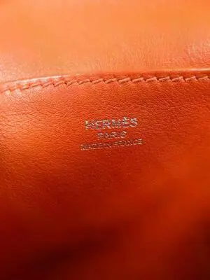 Hermès Mini Halzan Leather Shoulder Bag - Orange