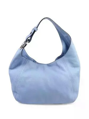 Michael Kors Logo-buckle Leather Shoulder Bag - Blue