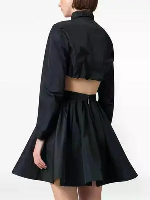 MSGM Cropped Gathered-detail Shirt