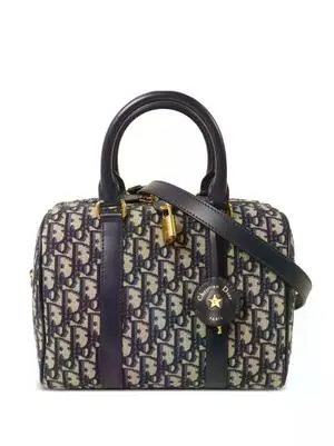 Dior Groove 25 Oblique Patterned Tote Bag - Blue