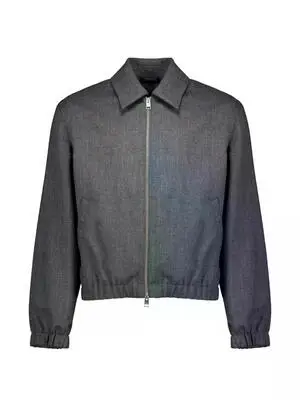 AMI Paris Wool Padded Jacket With De Coeur - Grey