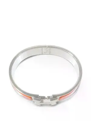 Hermès Clic H Enamel Bracelet - Silver