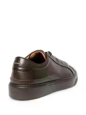 BOSS Gary Sneakers In Brushed Leather With Elastic Laces