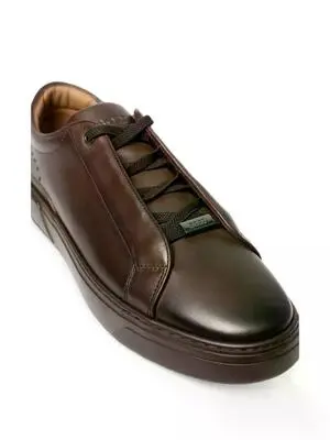 BOSS Gary Sneakers In Brushed Leather With Elastic Laces
