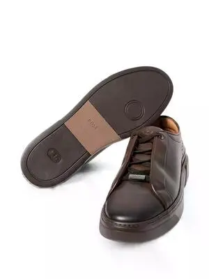BOSS Gary Sneakers In Brushed Leather With Elastic Laces