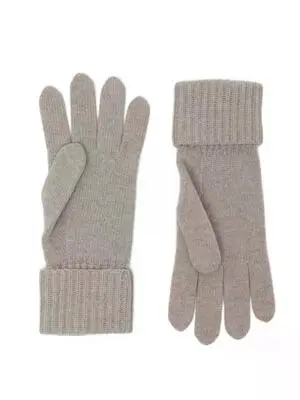 N.peal Ribbed Cashmere Gloves - Neutrals