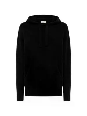 LANEUS Knitted Drawstring Hoodie - Black
