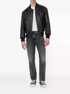Moschino Logo-plaque Leather Jacket