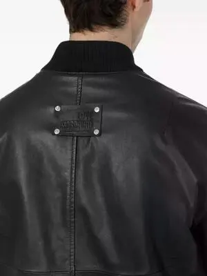 Moschino Logo-plaque Leather Jacket