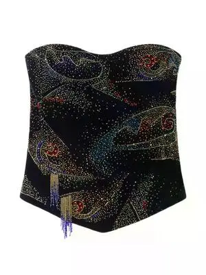 Isabel Marant Étoile Jiska Bead-embellished Corset Top - Black