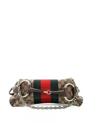 Gucci Horsebit Nm Web Chain Clutch Gg Canvas Medium Shoulder Bag