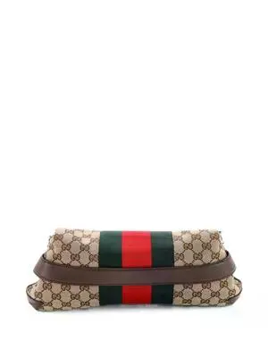 Gucci Horsebit Nm Web Chain Clutch Gg Canvas Medium Shoulder Bag
