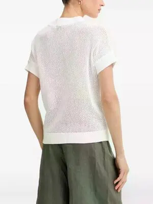 MARC AUREL Heart-motif Open-knit T-shirt