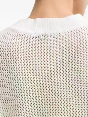 MARC AUREL Heart-motif Open-knit T-shirt