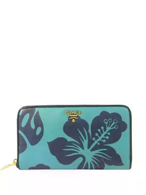 Prada Saffiano Floral-print Wallet