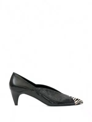 Isabel Marant Étoile Ilou Python Leather Kitten Heel Pumps - Black